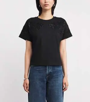 Rag & Bone Cotton Beaded Kelly T-shirt
