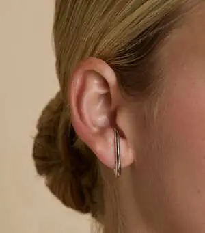 ASTRID & MIYU Rhodium-plated Orbit Dome Stud Earrings - Silver