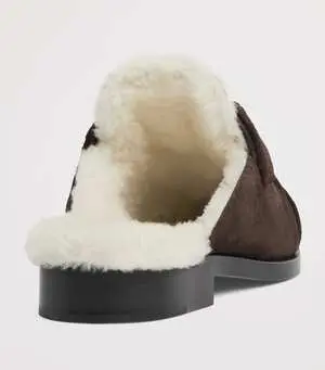 Bottega Veneta Suede-shearling Astaire Mules
