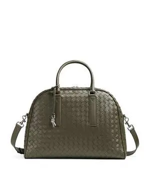 Bottega Veneta Leather Intrecciato Getaway 24 Ore Travel Bag - Green