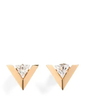 Valentino Garavani Je Les V Logo Stud Earrings - Gold