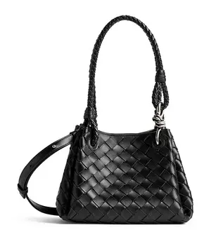 Bottega Veneta Small Leather Parachute Shoulder Bag - Grey