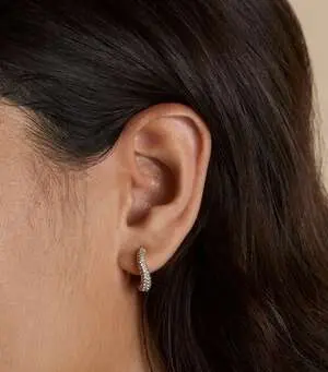 ASTRID & MIYU Plated Silver Wave Hoop Earrings