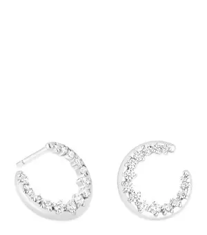 ASTRID & MIYU Orbit Hoop Earrings - Silver