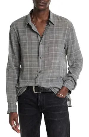 John Varvatos Plaid Button-up Overshirt