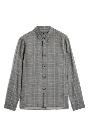 John Varvatos Plaid Button-up Overshirt