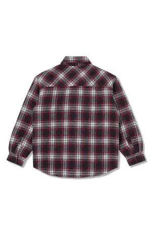 STAN RAY Quilted Plaid Cotton Flannel Button-up Overshirt