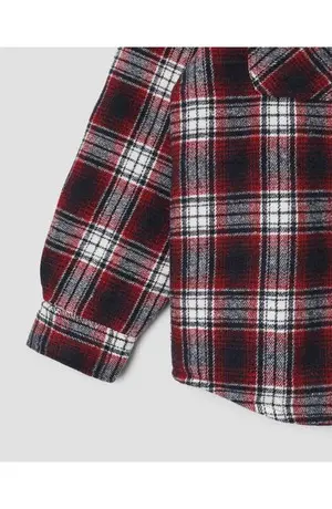 STAN RAY Quilted Plaid Cotton Flannel Button-up Overshirt