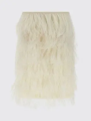 Attico Feathered Skirt - White