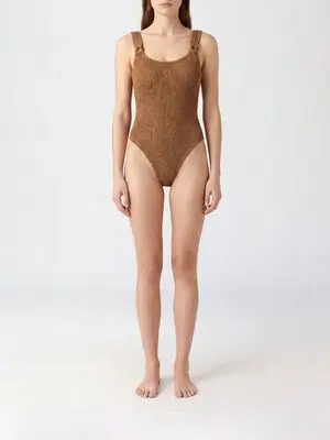 Hunza G Textured One-piece Swimsuit - Beige