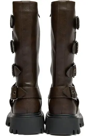 V.GAN LONDON Cosmic Biker Boots - Brown