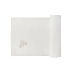 ELY'S & CO. Velour Center Floral Collectionblanket - Ivory Rosegold