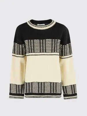 LOW CLASSIC Geometric Print Sweater - Black