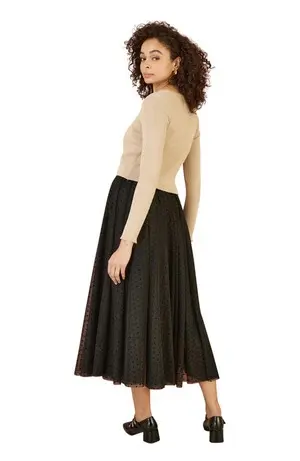 YUMI Metallic Rib Knit Bolero - Gold