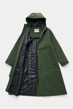 Stutterheim Mosebacke Long Matte Winter Coat - Green