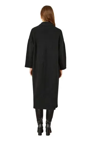 YUMI Knitted Maxi Cardigan With Pocket - Black