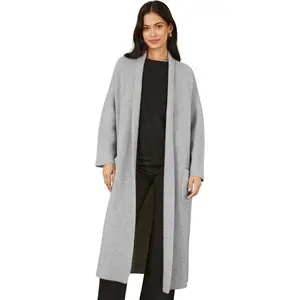 YUMI Knitted Maxi Cardigan - Grey