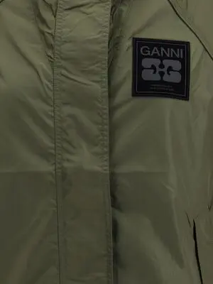 GANNI Zip Up Jacket With Hood - Grey