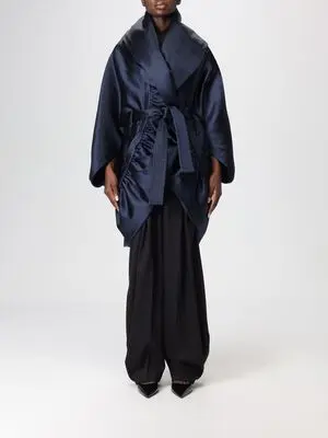 GENNY Tie Detailed Coat - Blue