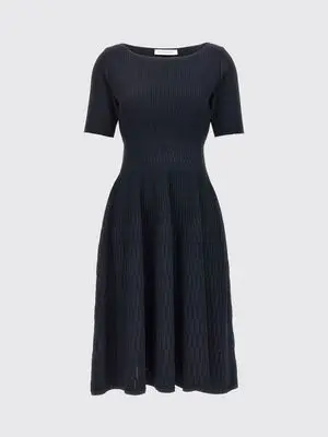 ANTONINO VALENTI Ribbed Knit Fit & Flare Dress - Blue