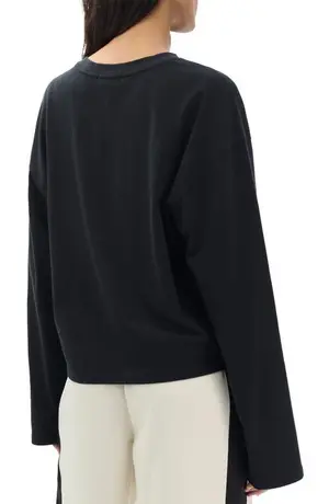 Rag & Bone Kelley Boxy Long Sleeve Cotton Jersey T-shirt - Black