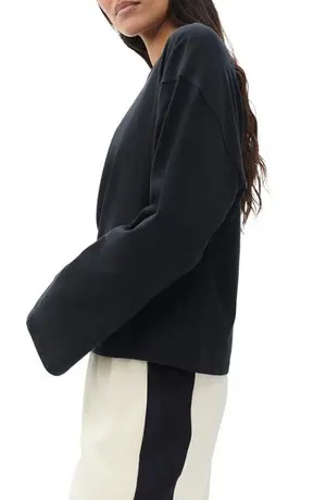 Rag & Bone Kelley Boxy Long Sleeve Cotton Jersey T-shirt - Black