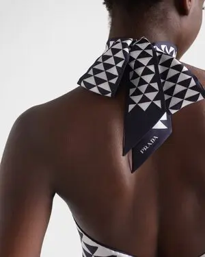 Prada Printed Silk Twill Halter Top
