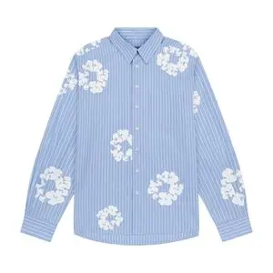 DENIM TEARS Cotton Wreath Oxford Shirt - Blue