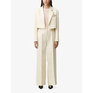 Claudie Pierlot Tailored Cropped Satin Jacket