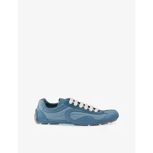 Prada Suede And Nylon Trainers - Light Blue