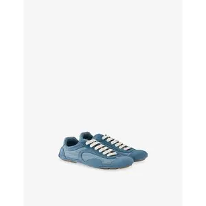 Prada Suede And Nylon Trainers - Light Blue