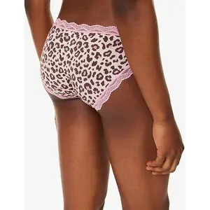 STRIPE & STARE The Original Leopard-pattern Pack Of Four Stretch-modal Briefs