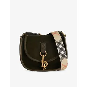 Burberry Clip Messenger Small Suede Cross Body Bag