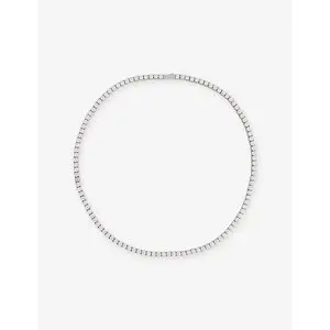 DARKAI Tennis Brass Pavé-stone Necklace - White