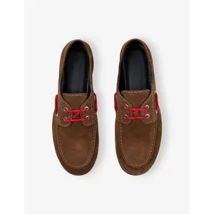 Sandro Lace-up Suede Boat Shoes - Brown