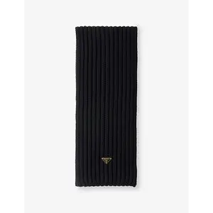 Prada Wool Knitted Wool Scarf - Black