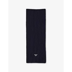 Prada Wool Knitted Wool Scarf - Blue