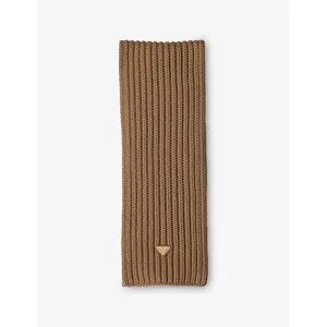 Prada Wool Knitted Wool Scarf - Brown