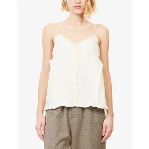 SKALL STUDIO Madeleine Frilled Linen Top