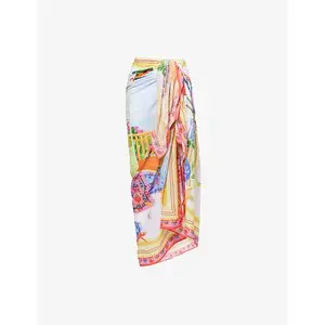 Seafolly La Boca Graphic-print Cotton Sarong - Sapphire