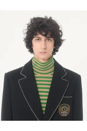 Valentino Garavani Single-breasted Wool Jacket With Patch