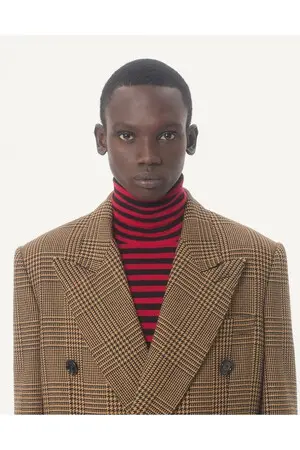 Valentino Garavani Double-breasted Wool Coat With Glen Plaid Pattern