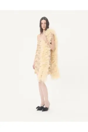 Valentino Garavani Feathers Scarf With Ostrich And Turkey Feathers - Natural