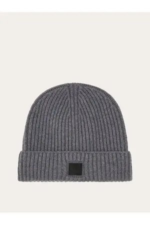 FERRAGAMO Knitted Beanie - Gray