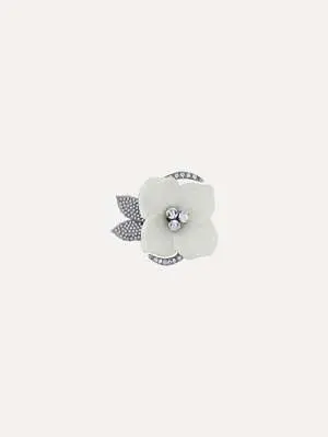 Oscar De La Renta Pearl Blossom Hair Clip - Crystal