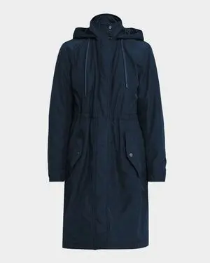Herno Water-Resistant Parka With Detachable Hood - Navy