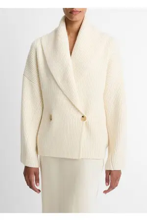 Vince Wool-blend Draped Sweater Coat - White