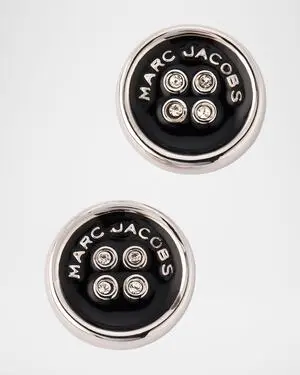 Marc Jacobs Button Stud Earrings - Silver/bla