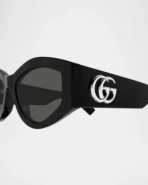 Gucci Gg Extruded 53mm Geometric Sunglasses - Black