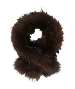 Gorski Select Lamb Shearling Pull-through Scarf - Brown